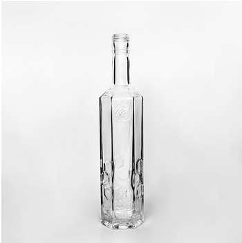 500ml Embossed Small Hexagon Shape Flint Whisky Spirits Hexagon Glass ...